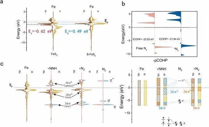 【VASP解读】 Appl. Catal. B：B介导FeS2调控d带中心，提高eNRR性能_vasp d带中心 说明-CSDN博客