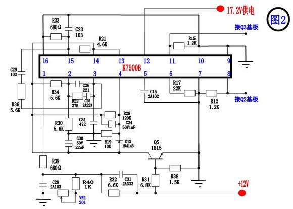 KA7500B开关电源电路图和参数(KA7500B和TL494 是同一种芯片，名字不一样，是一种开关电源脉宽调制（PWM）控制芯片 ...