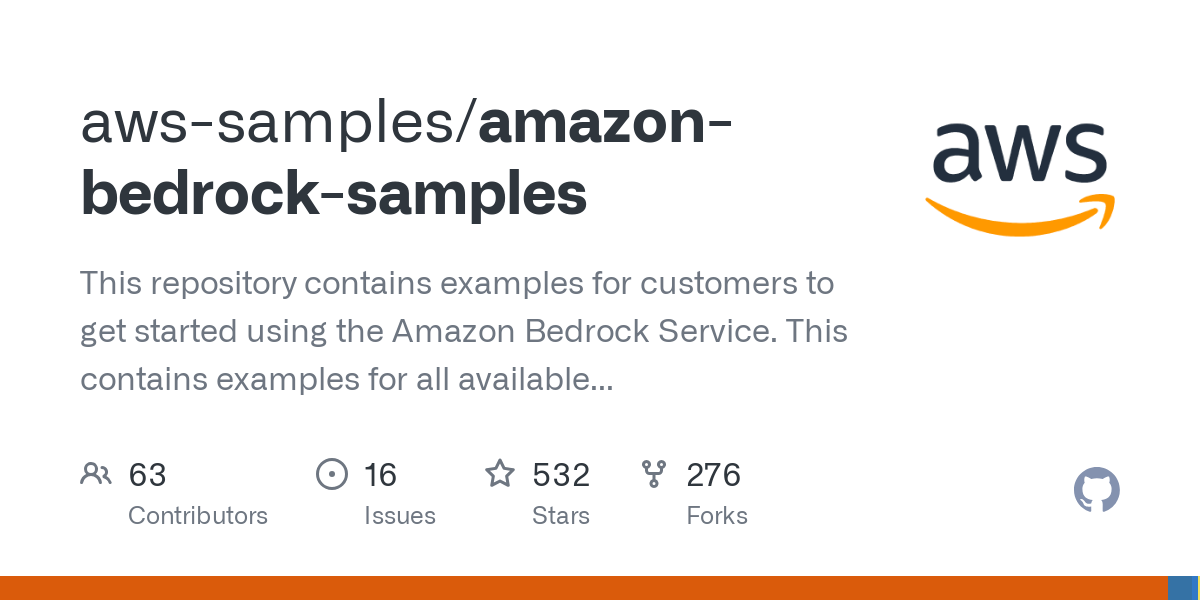 Amazon Bedrock Samples: 探索AWS生成式AI服务的实用指南_aws bedrock-CSDN博客