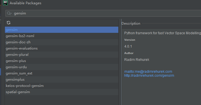 【pycharm】安装gensim包（内附python安装包大全网址）-CSDN博客