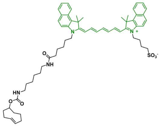 ICG TCO，吲哚菁绿反式环辛烯，ICG是一种带负电荷的聚甲基菁染料，跟CY3，CY5，CY7这些菁染料不同的是他有这更高的吸收和发射波长 ...