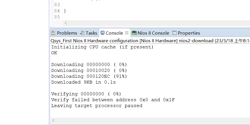 【三】FPGA软核学习常见的错误（qsys、eclipse）_downloading elf process failed-CSDN博客
