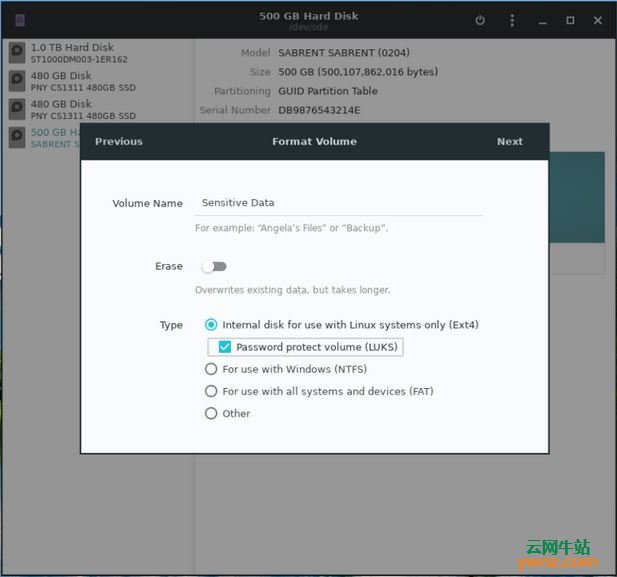 安装linux分区设置密码,安装和使用Gnome Disk Utility在Linux上加密硬盘分区-CSDN博客