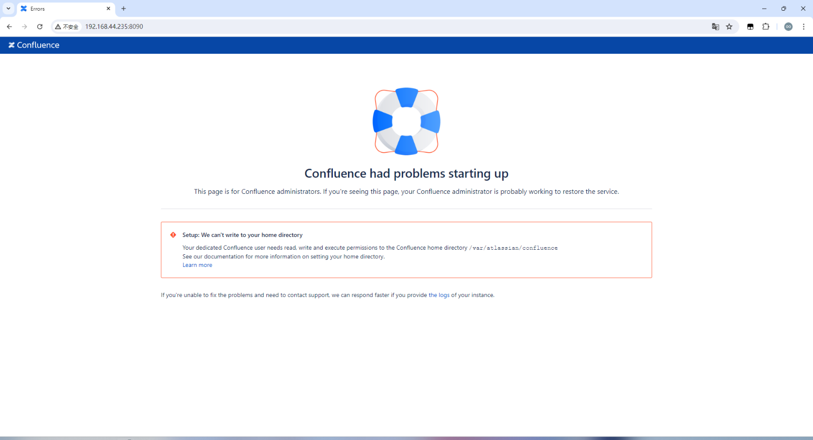 Confluence｜Confluence报错：权限不足无法读取文件报错_your dedicated confluence user needs read, write a-CSDN博客