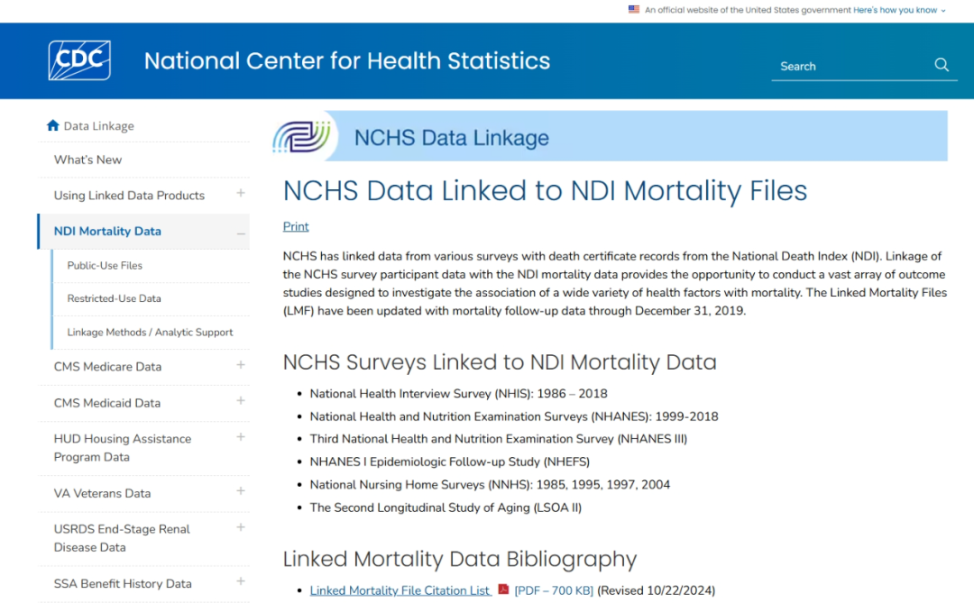 我们整理了大概全网最全的NHANES的死亡与生存时间的数据-CSDN博客