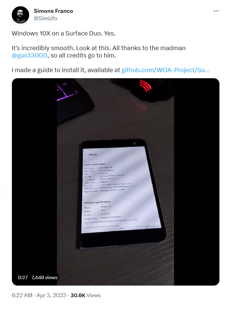 Surface Duo 设备可以运行 Windows 10X 了_surface duo1 刷win10-CSDN博客