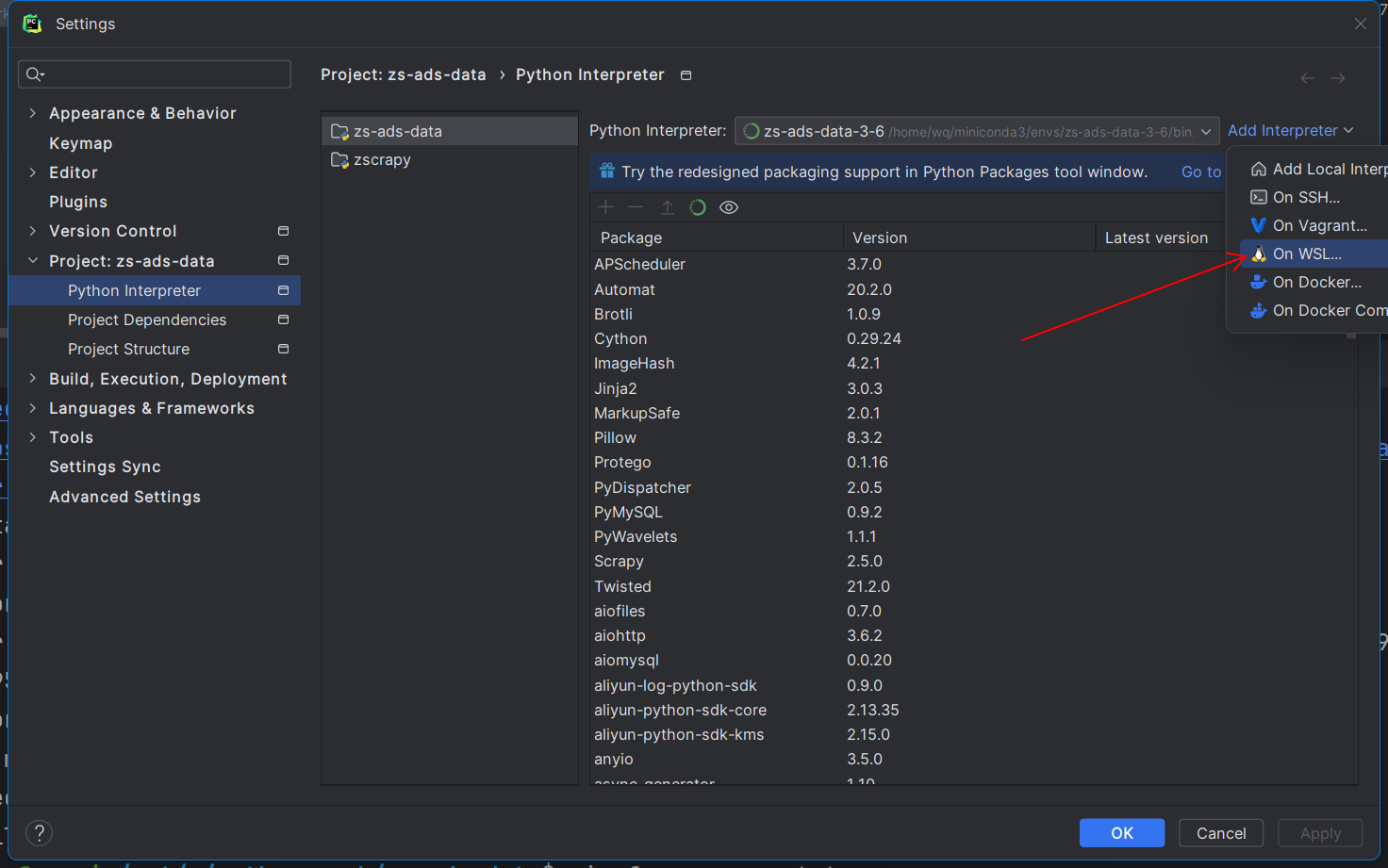 pycharm配置wsl的Python解释器_pycharm wsl-CSDN博客