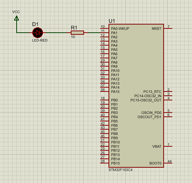 点亮一盏led并闪烁（stm32f103c4）-CSDN博客