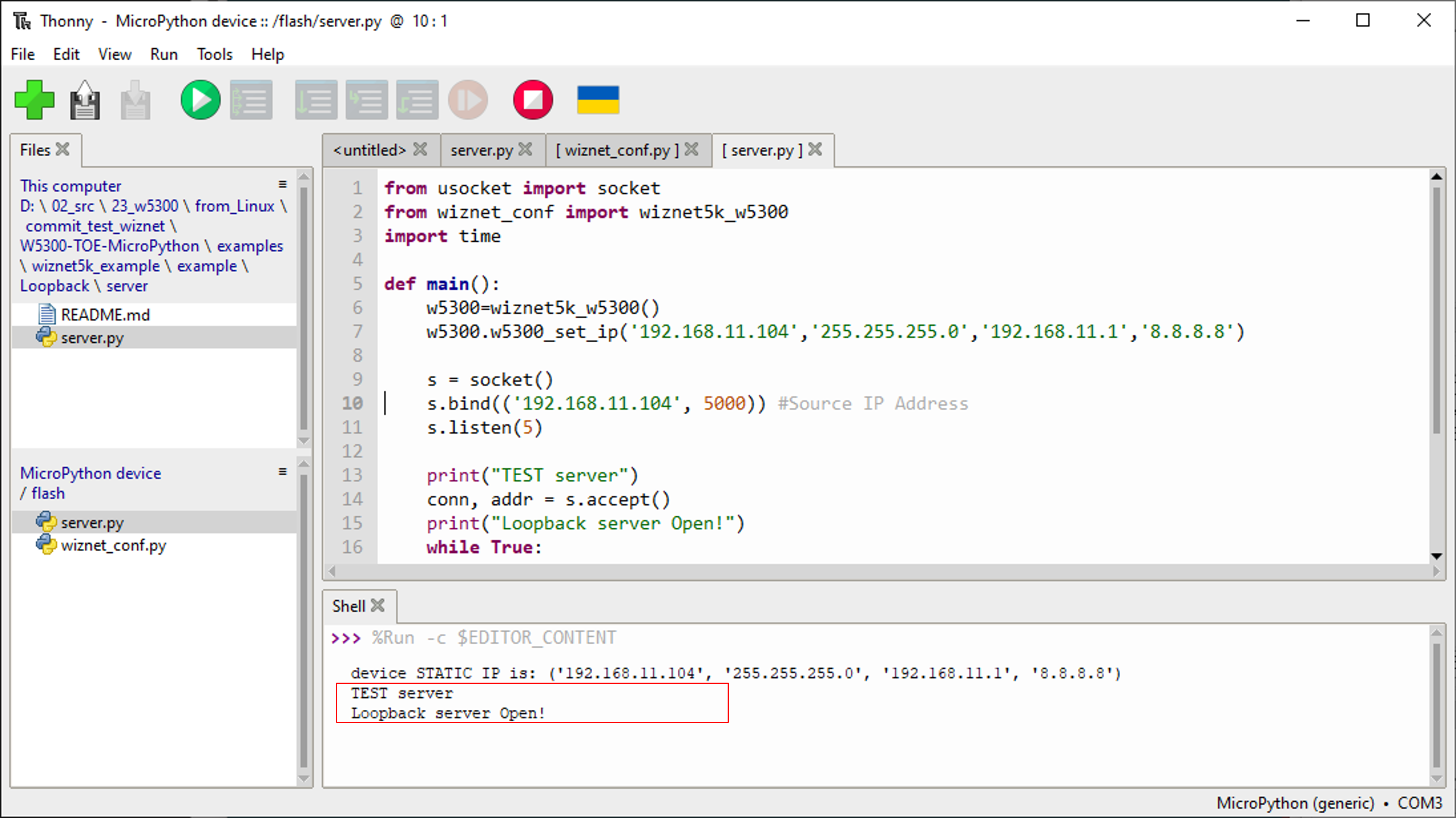 WIZnet W5300-TOE 环回服务器 (micropython)_ethernet w5300引脚-CSDN博客