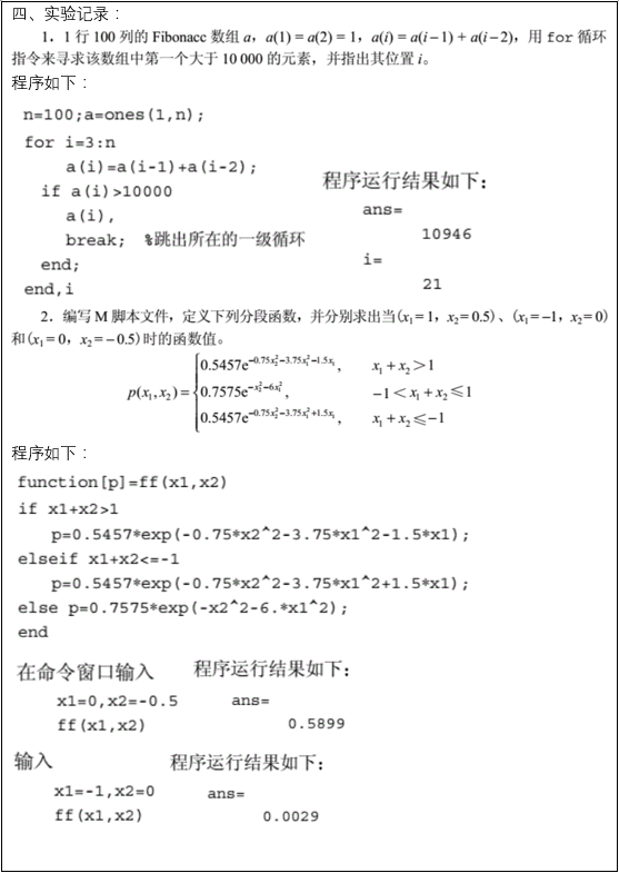 Matlab函数编写 实验二 M函数与m文件的编写与应用 Csdn博客