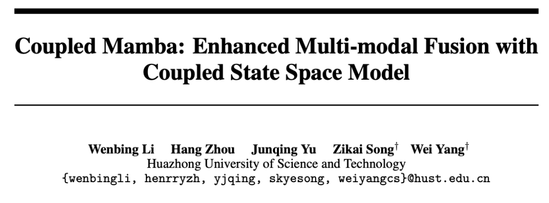 NeurIPS 2024 | Coupled Mamba：通过耦合SSM增强多模态融合-CSDN博客