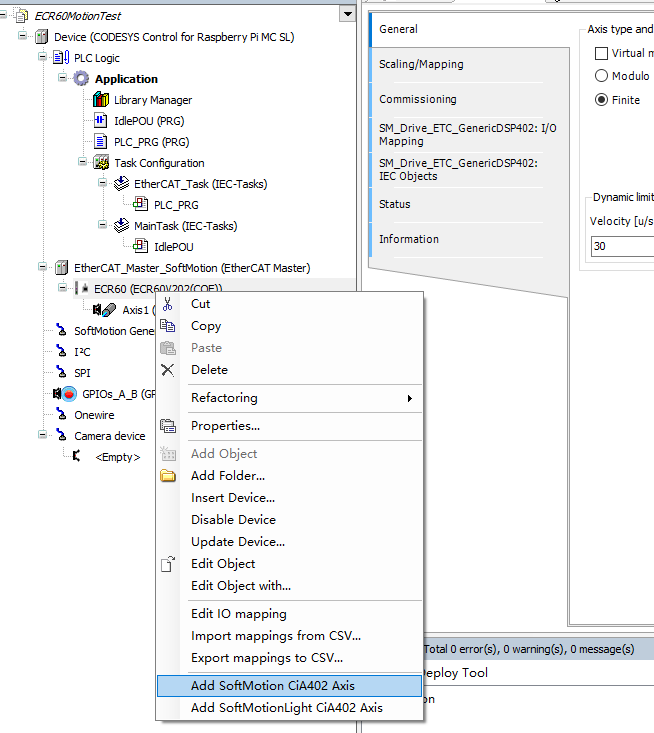 Raspberry PI + Codesys + EtherCAT步进驱动ECR60 Motion功能测试_codesys 树莓派-CSDN博客