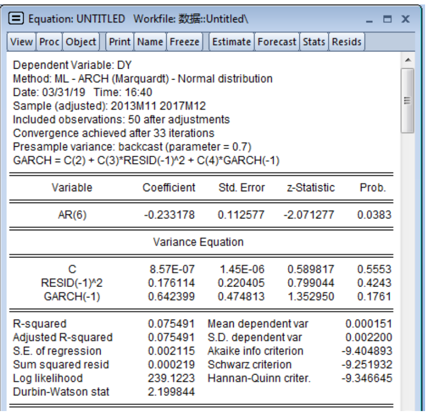 arima模型的建模步骤_【视频教程】Eviews系列20|ARCH模型及GARCH模型分析与二次检验及本章常见问题解答..._苹果姐姐 郑辰雨的博客-CSDN博客