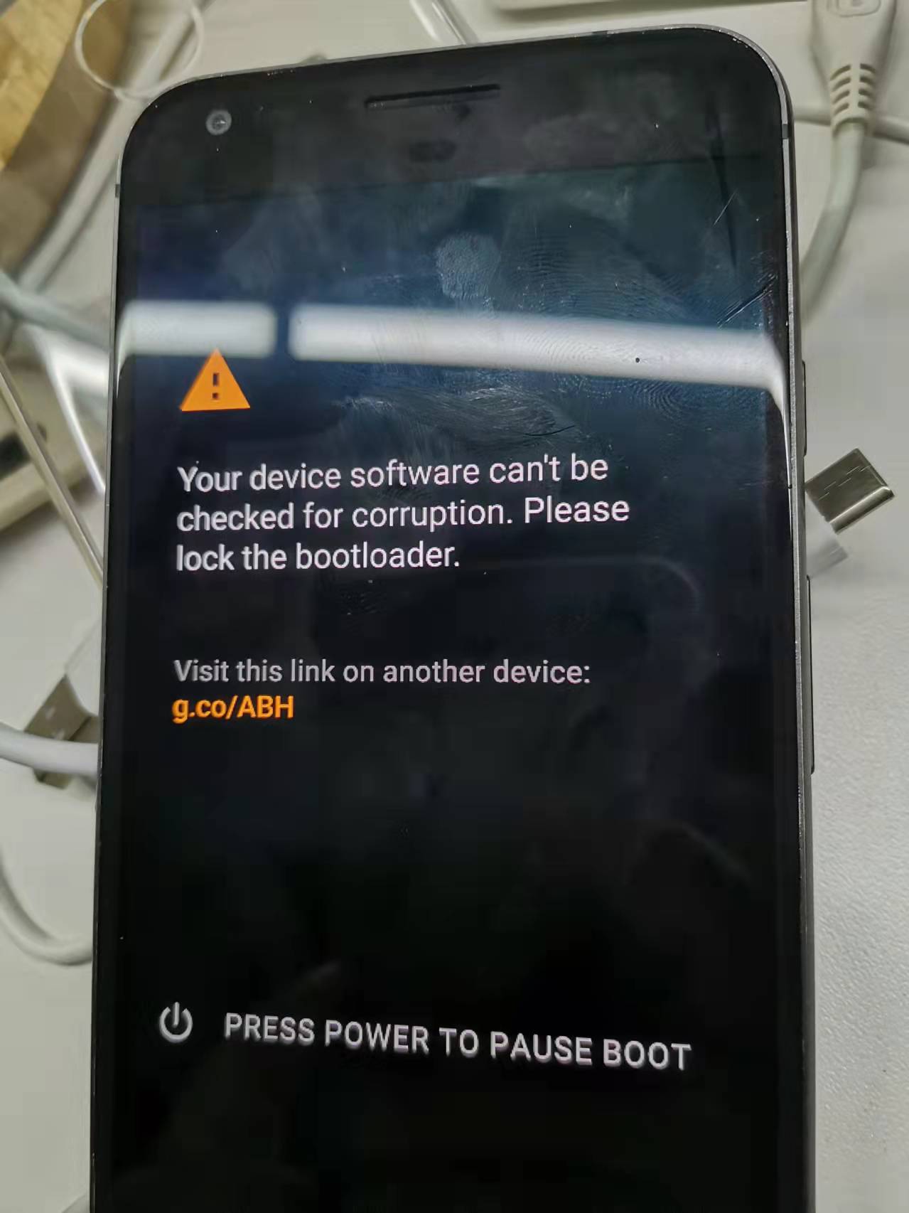 our device software can't be checked for corruption.Please lock the ...