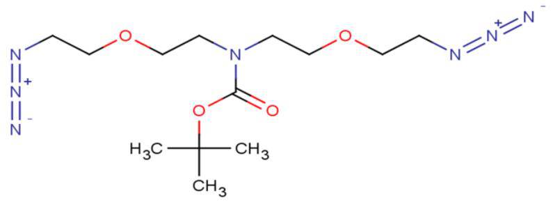 2100306-79-2，N-Boc-N-bis(PEG1-azide)叠氮化物基团与炔烃（如DBCO、BCN或炔丙基试剂）发生点击化学反应 ...