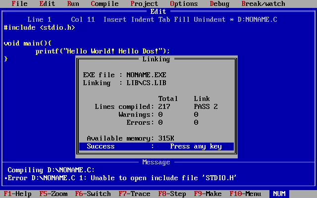 【C/C++】在Dos下(Dosbox)编写C/C++程序_Takanawa-door的博客-CSDN博客_dos 编译c语言