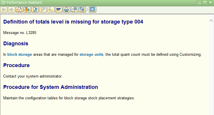 SAP WM中阶LT06对物料做上架报错 -Definition of totals level is missing for storage ...