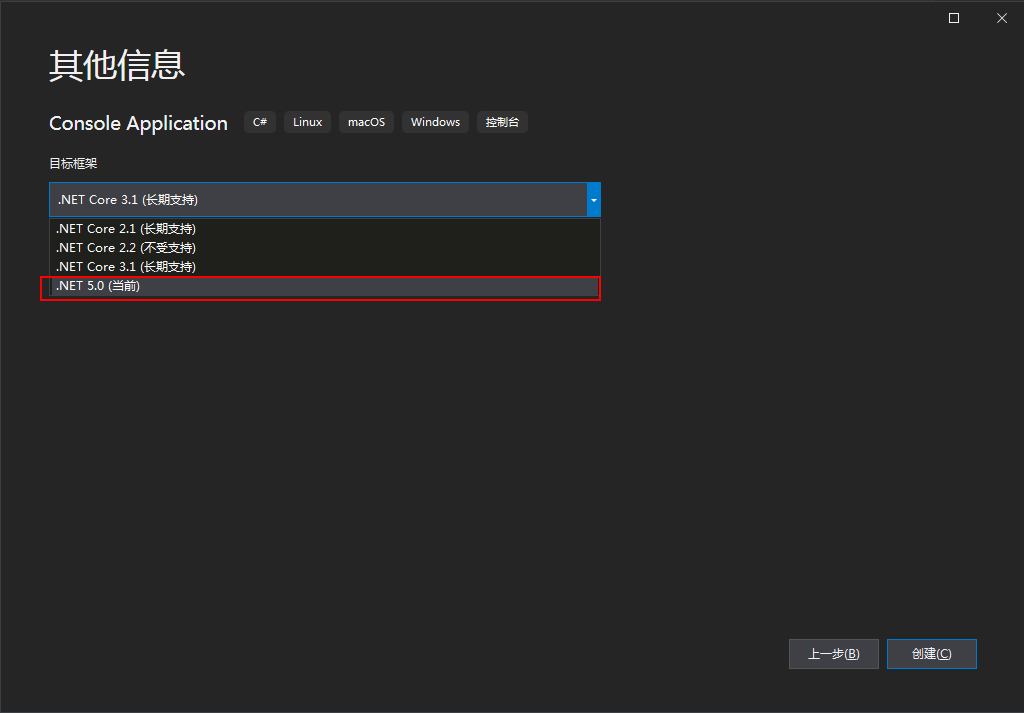 使用 Visual Studio 创建 .NET 5 控制台应用程序_vs2019创建net5-CSDN博客