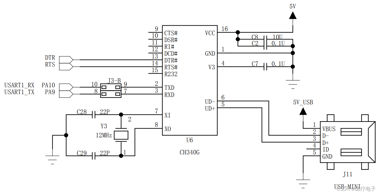 数字电路硬件设计系列（十六）之USB转串口电路设计_ch340gusb转串口电路-CSDN博客