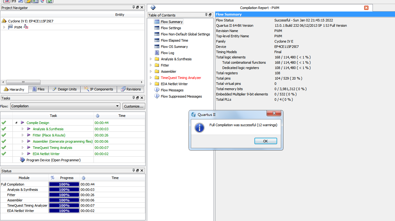 6路不同占空比的PWM波Verilog代码Quartus仿真_pwm verilog-CSDN博客