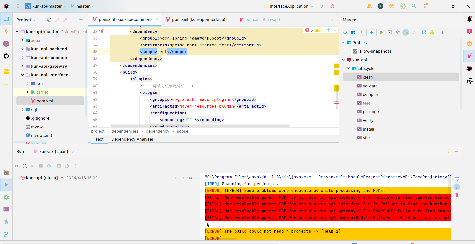 Failure to find XXX in https://maven.aliyun.com/repository/public was cached in the local ...