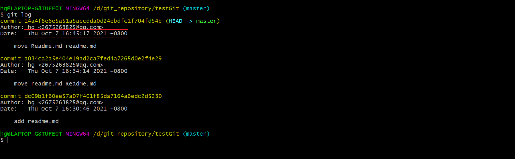 实战-永久更改git-log输出的日期格式(成功测试-博客输出)-20211007_git log --date=format-CSDN博客